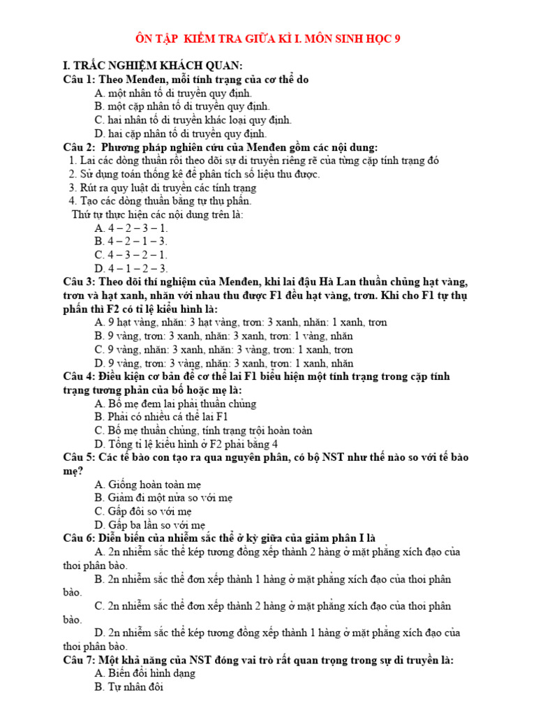 Ôn tập KTGKI | PDF