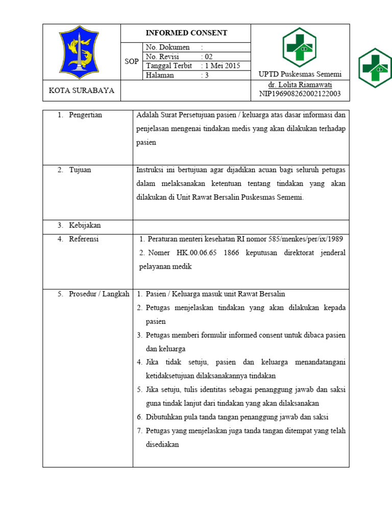 SOP Informed Consent RB | PDF