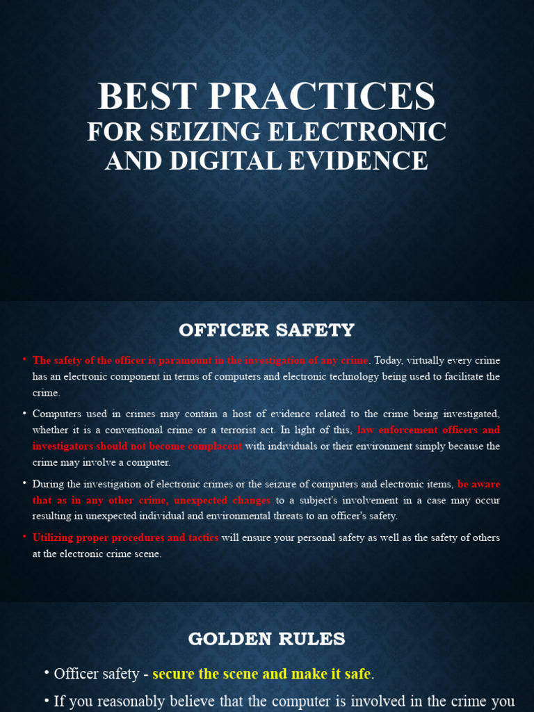 Seizing Electronic and Digital Evidence | PDF | Search Warrant | Search ...