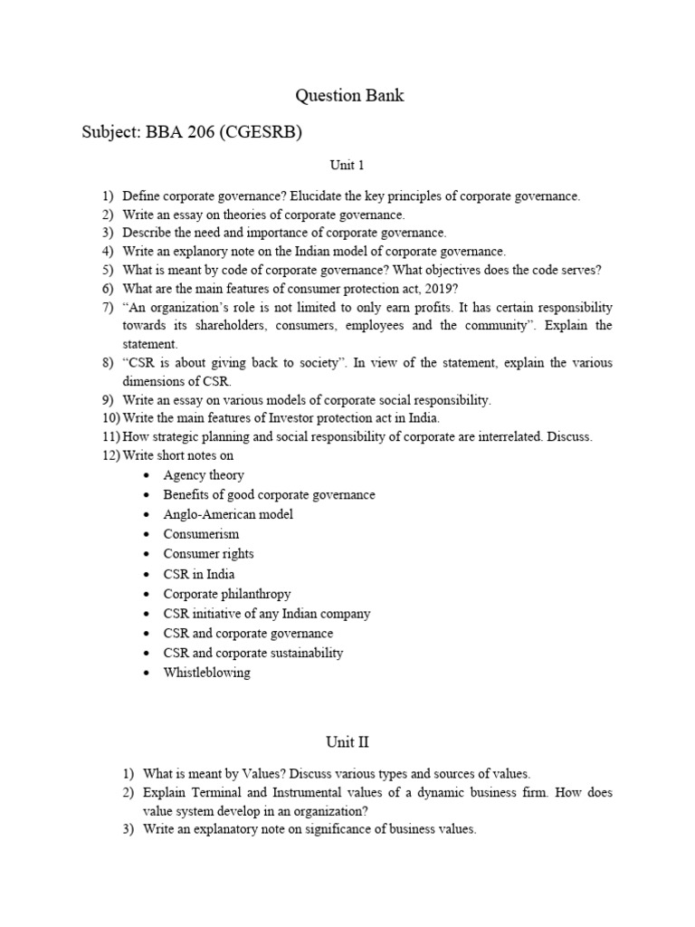 Becsr QB | PDF | Corporate Social Responsibility | Corporate Governance