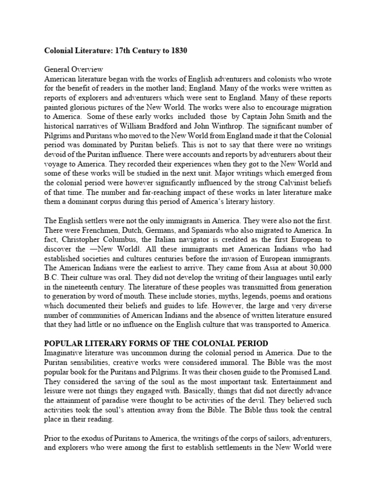 Intro To American Literature | PDF | Romanticism | Transcendentalism