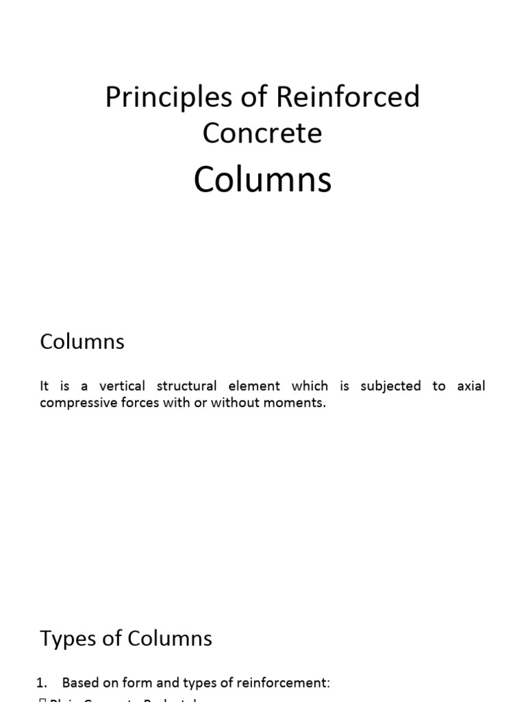 Principles of Reinforced Concrete Columns | PDF