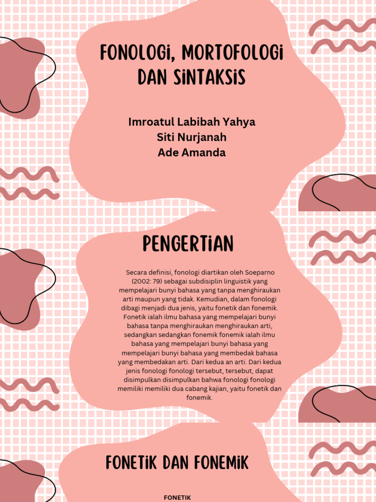 Fonologi, Mortofologi Dan Sintaksis | PDF | Seni & Disiplin Bahasa