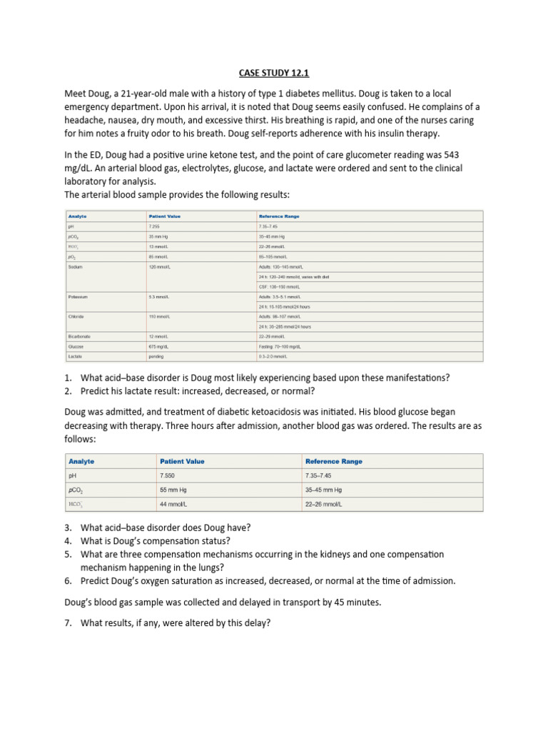 Case Study 12 Blood Gases Ph And Buffer Systems Download Free Pdf