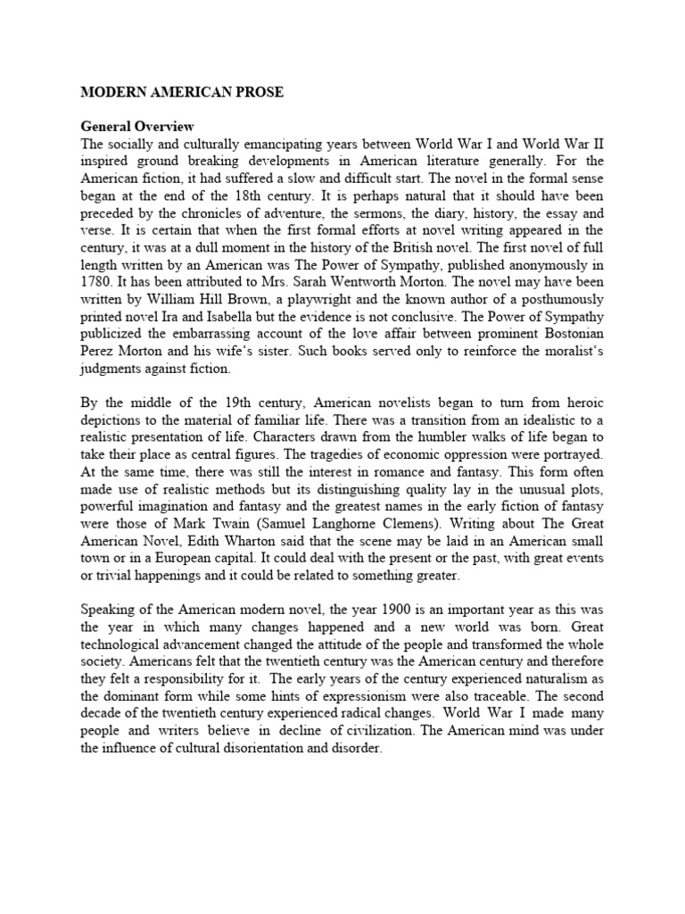 Module 6 - Modern American Prose | PDF | Mark Twain | Adventures Of Huckleberry Finn