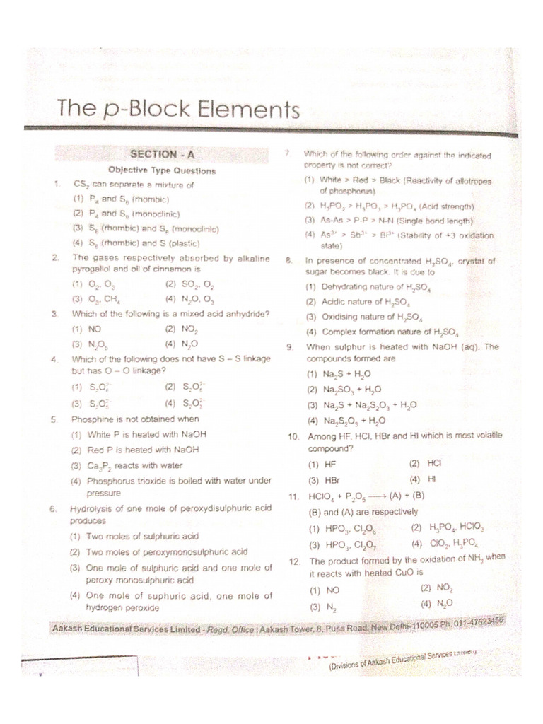 P Block, D Block Element | PDF