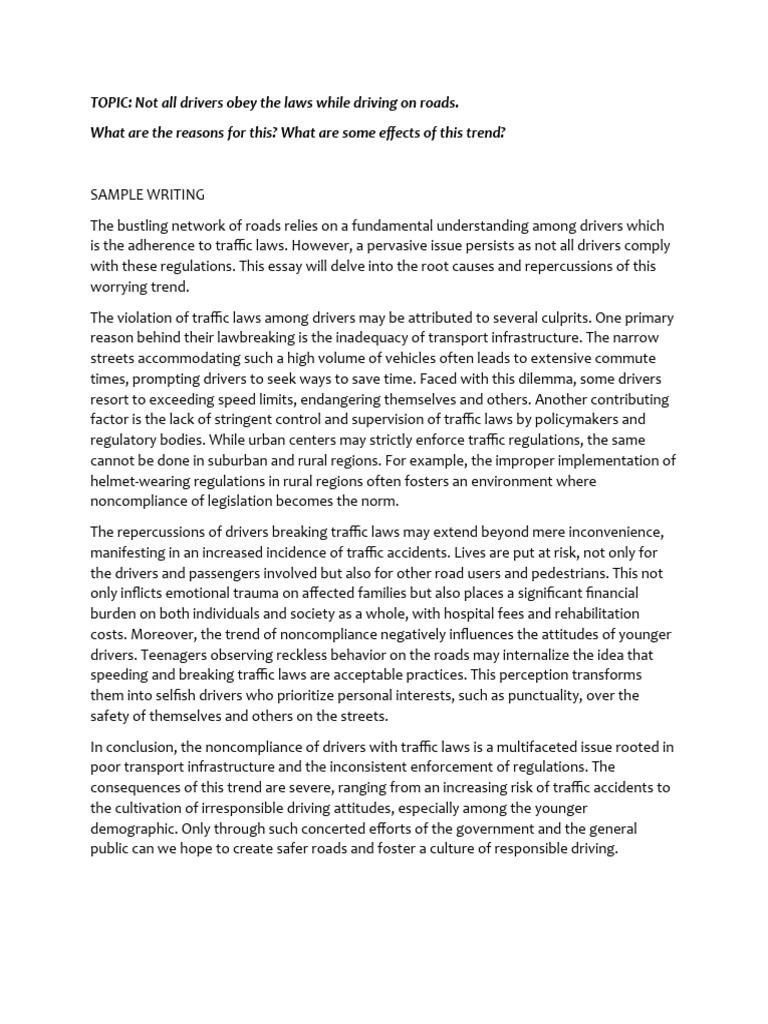 In-Class Writing - Lesson 15 | PDF | Traffic | Traffic Collision