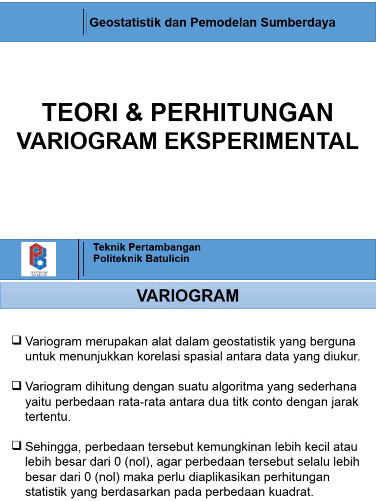 Teori Perhitungan Variogram Eksperimental 2 - Compress | PDF