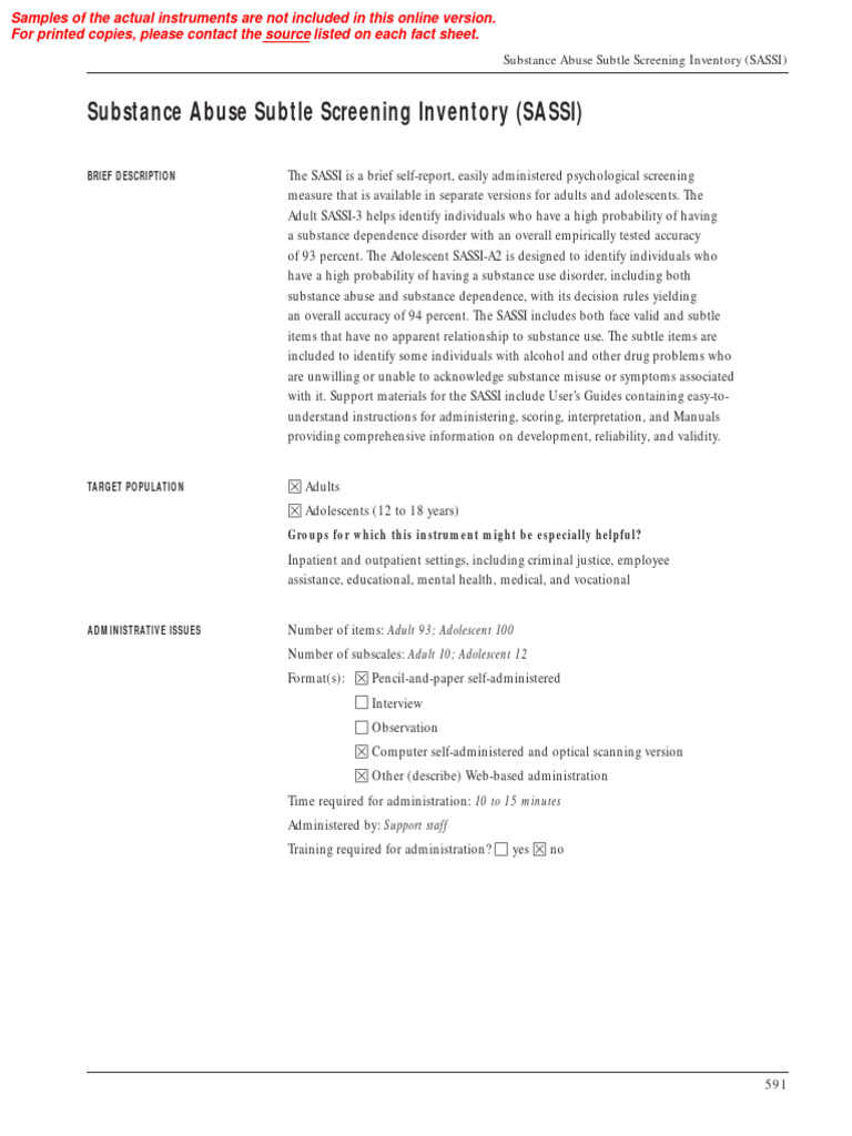 66 Sassi | PDF | Substance Abuse | Validity (Statistics)