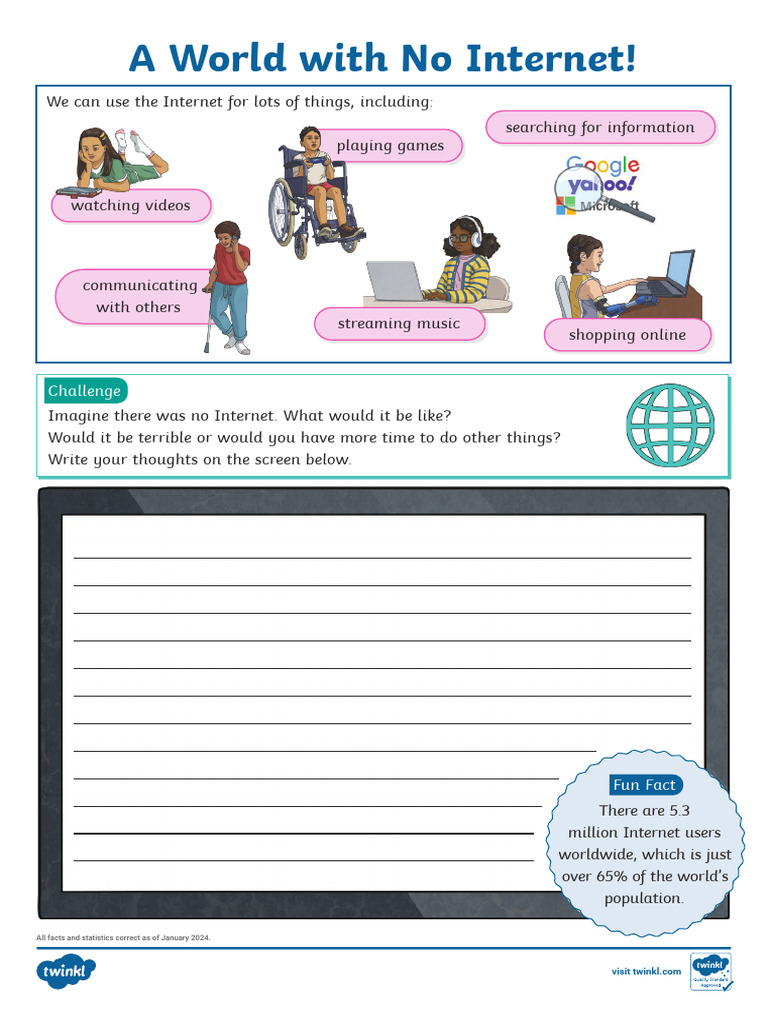 T T 2547401 A World With No Internet Activity Sheet - Ver - 1 | PDF