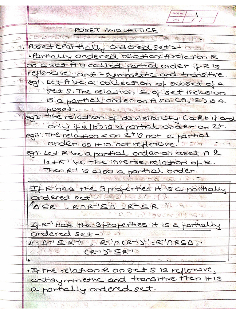 Poset & Lattice Notes | PDF