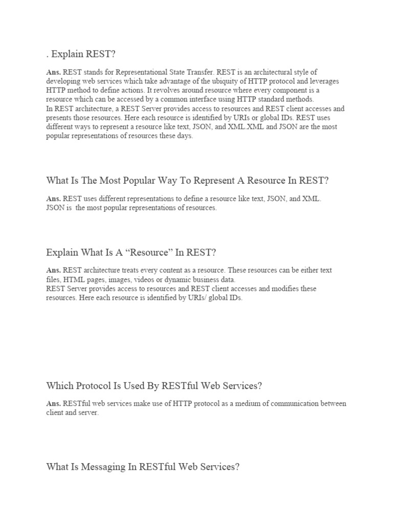 Rest API Interview Questions-3 | PDF | Networking | Internet & Web