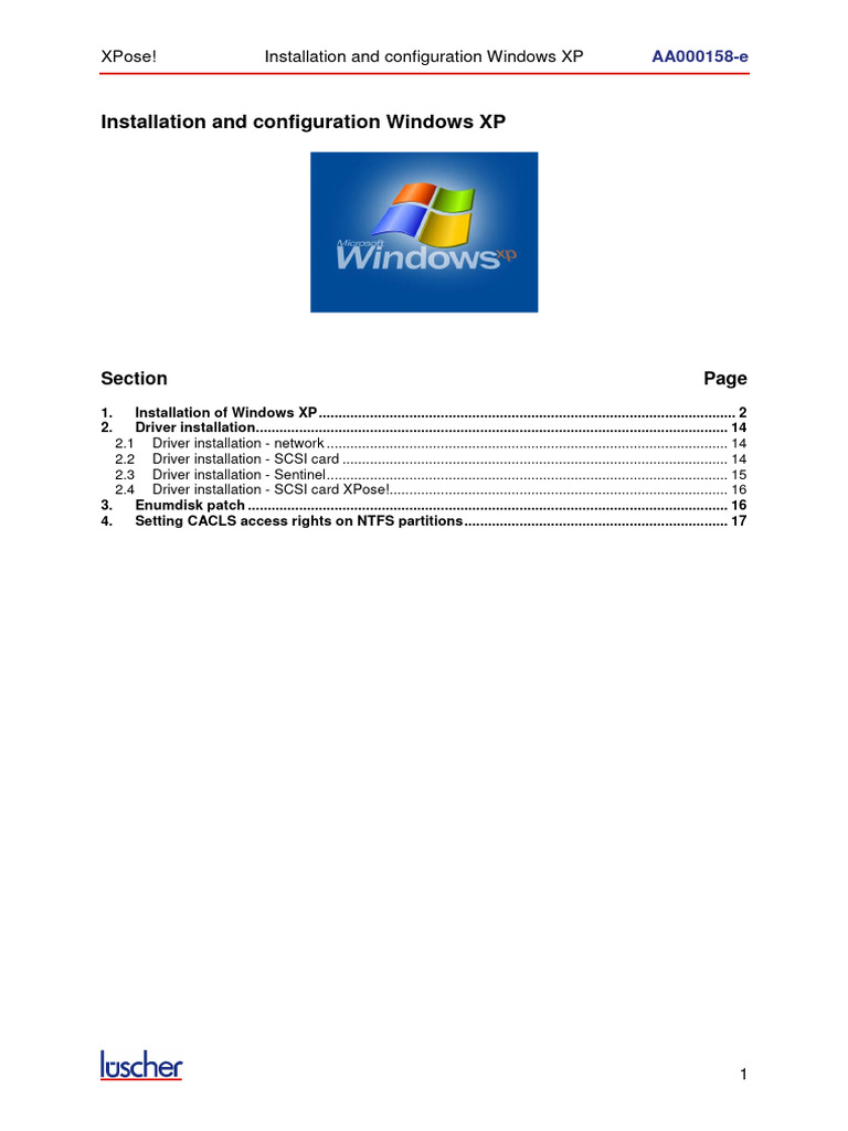Installation and Configuration Windows XP: Section | PDF | Installation ...