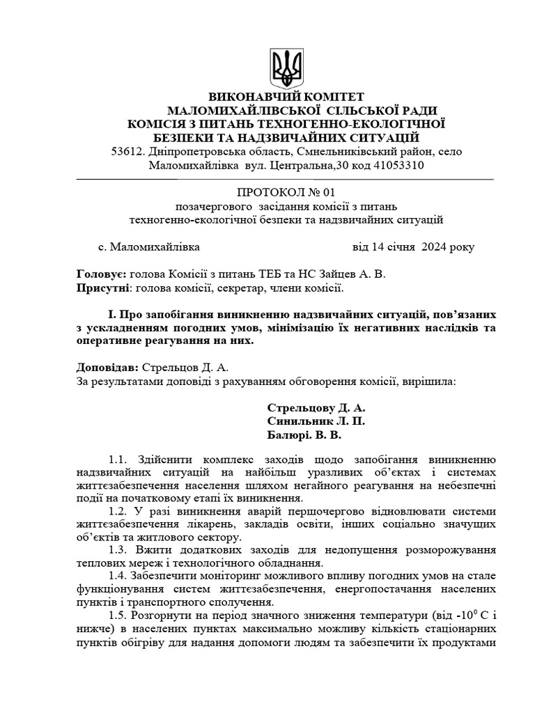 Протокол 01-2024 | PDF