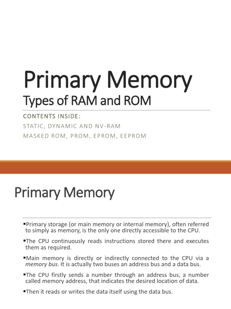 Ram and Rom | PDF | Random Access Memory | Read Only Memory