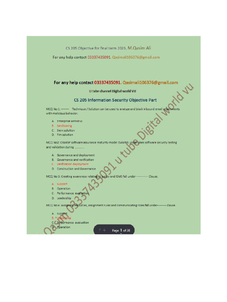 Final Term CS205 Past Paper | PDF