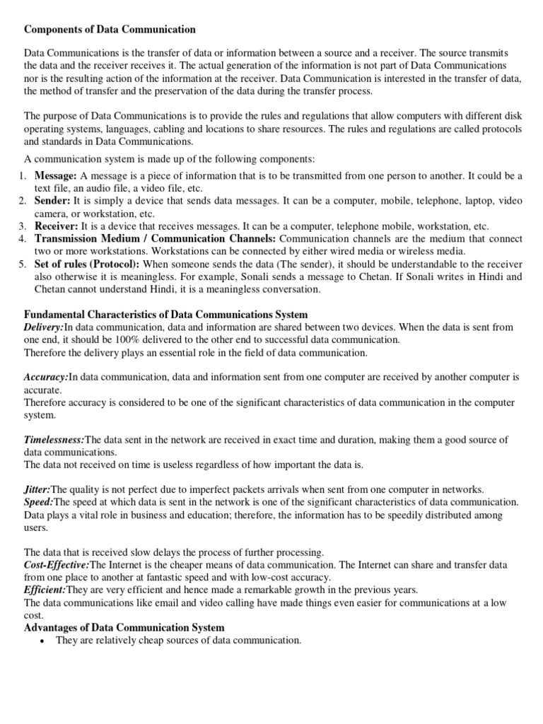 3rd Module - Components of Data Communication | PDF | Computer Network ...