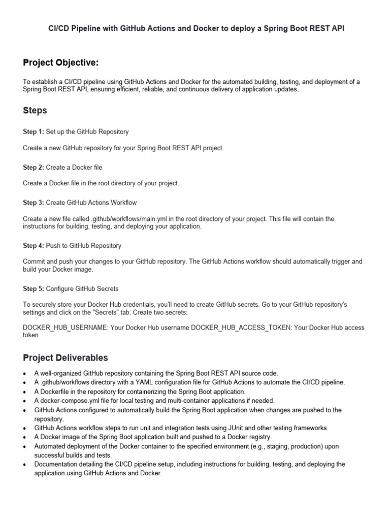 CICD Pipeline with GitHub Actions and Docker | PDF CICD Pipeline with GitHub Actions and Docker | PDF