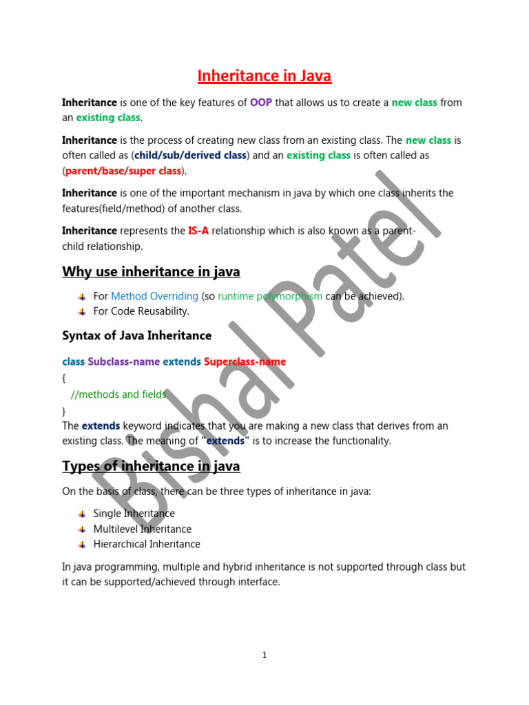 Inheritance Polymorphism In Java Pdf Inheritance Object Oriented Programming Method 0771