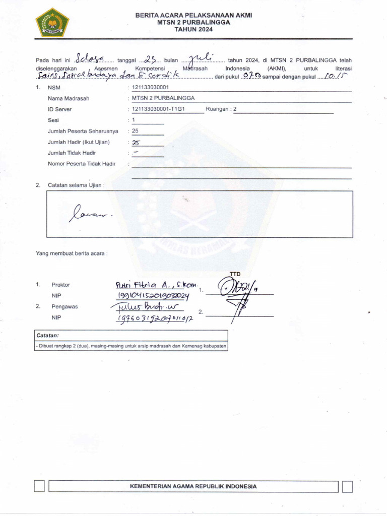 Bap Ruang 2 Sesi 1 - 23 Juli 2024 | PDF