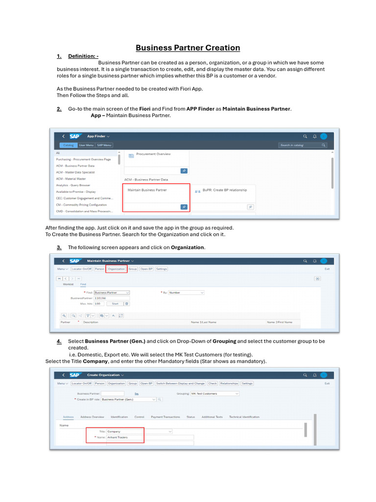 Business Partner Creation For MK Agro | PDF | Software | Computing