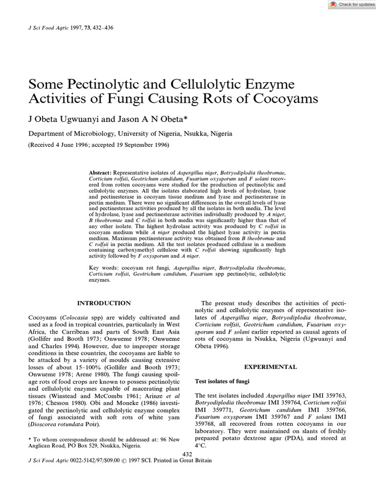 Some Pectinolytic and Cellulolytic Enzyme | PDF | Analysis Of Variance | Cellulose