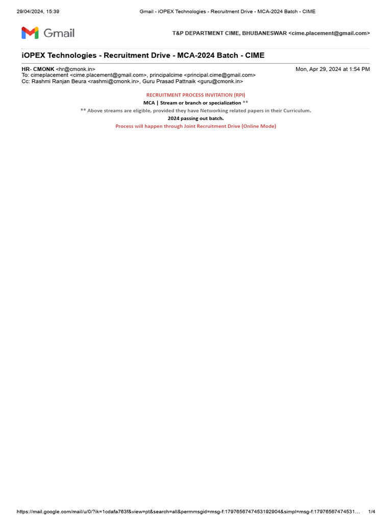 Iopex Technologies JD For MCA - 2024 | PDF | Career & Growth | Computers