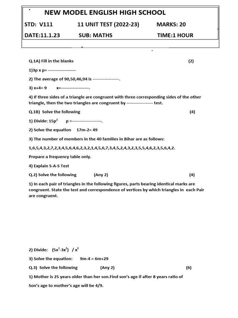 New Model English High School | PDF