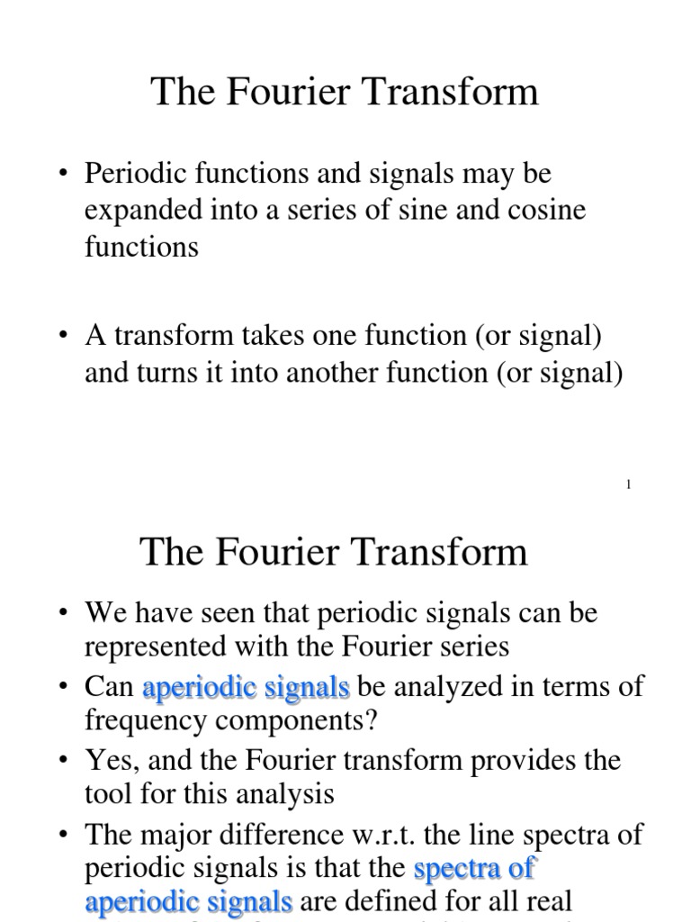 Fourier Transform | PDF | Fourier Transform | Spectral Density