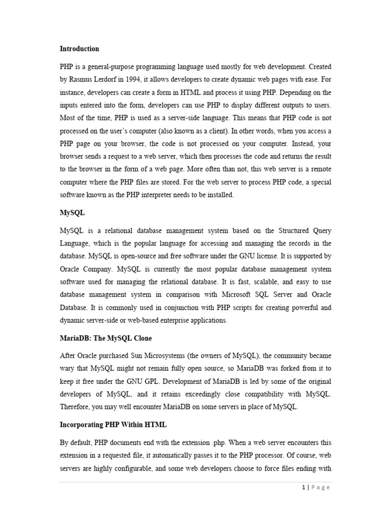 COM 411 Web Dev Using PHP Part-1 | PDF | Parameter (Computer Programming) | Php