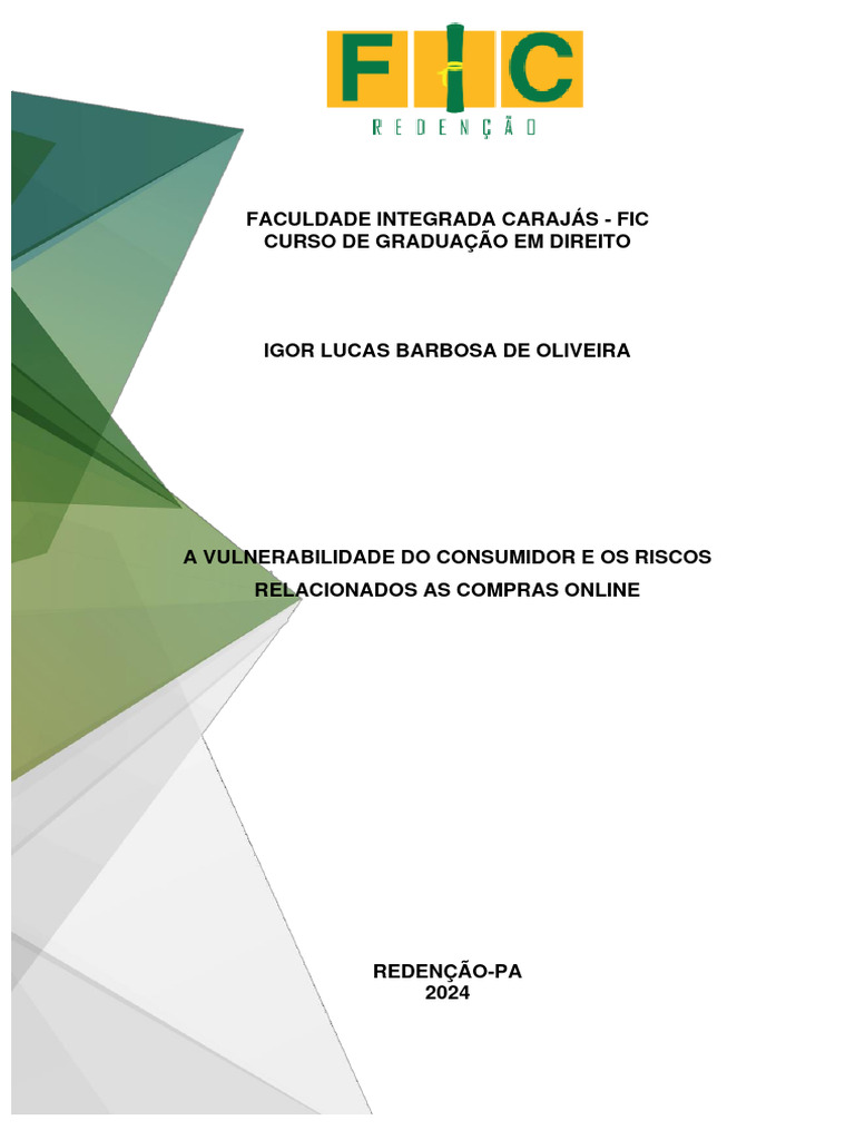 TCC - Igor Lucas Barbosa | PDF | Proteção ao consumidor | E-commerce