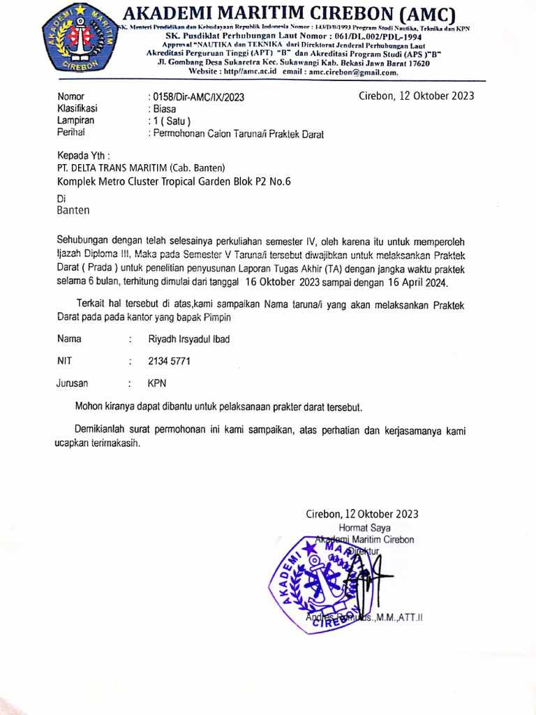 Surat Pengantar Prada | PDF