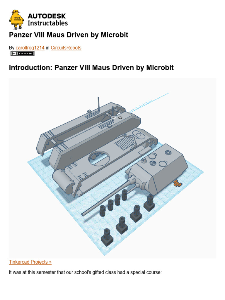 Panzer VIII Maus Driven by Microbit: 4 Steps - Instructables | PDF ...