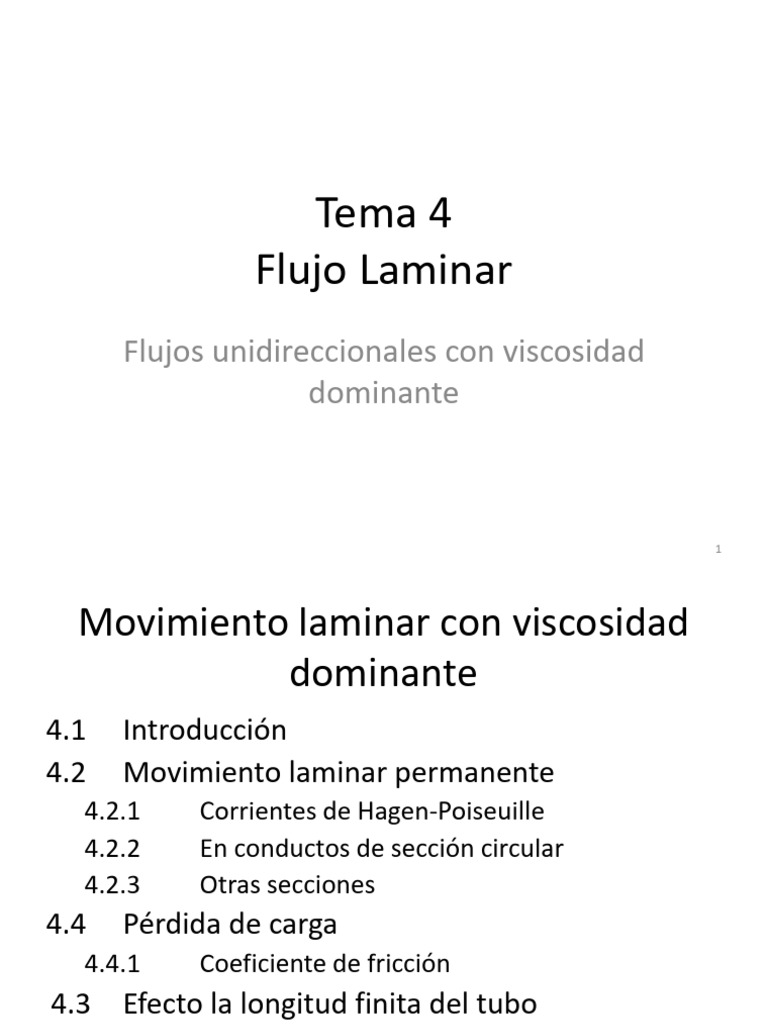 Flujo Laminar: Características y Ecuaciones | PDF | Viscosidad | Turbulencia