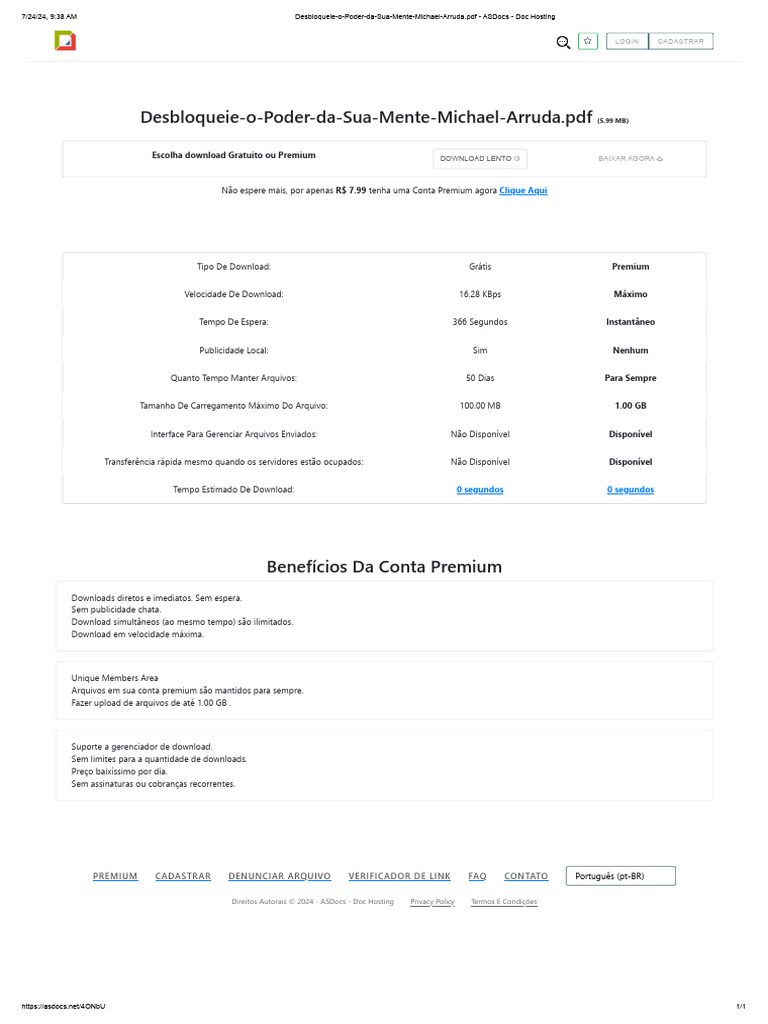 Desbloqueie-o-Poder-da-Sua-Mente-Michael-Arruda - PDF - ASDocs - Doc Hosting | PDF | Dados de ...