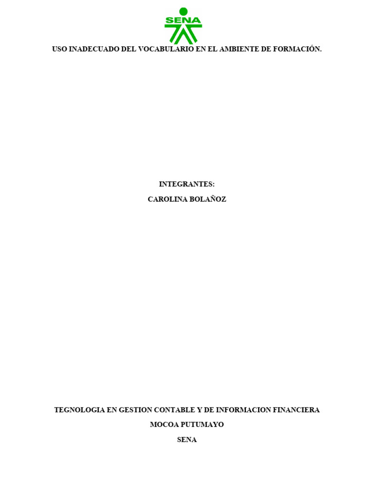 Uso Inadecuado del Vocabulario Escolar | PDF | Salón de clases ...