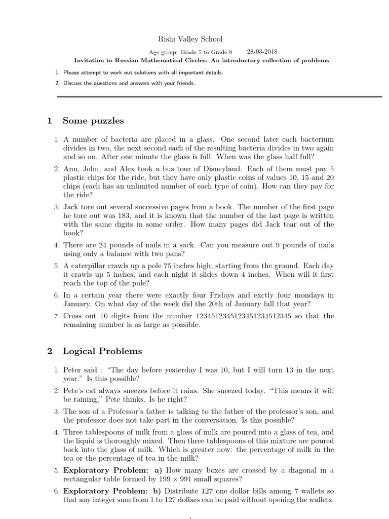 Russian Math 1 | PDF | Mathematics