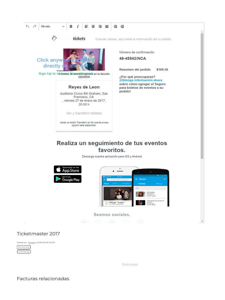 InvoiceWriter - Ticketmaster 2017 | PDF