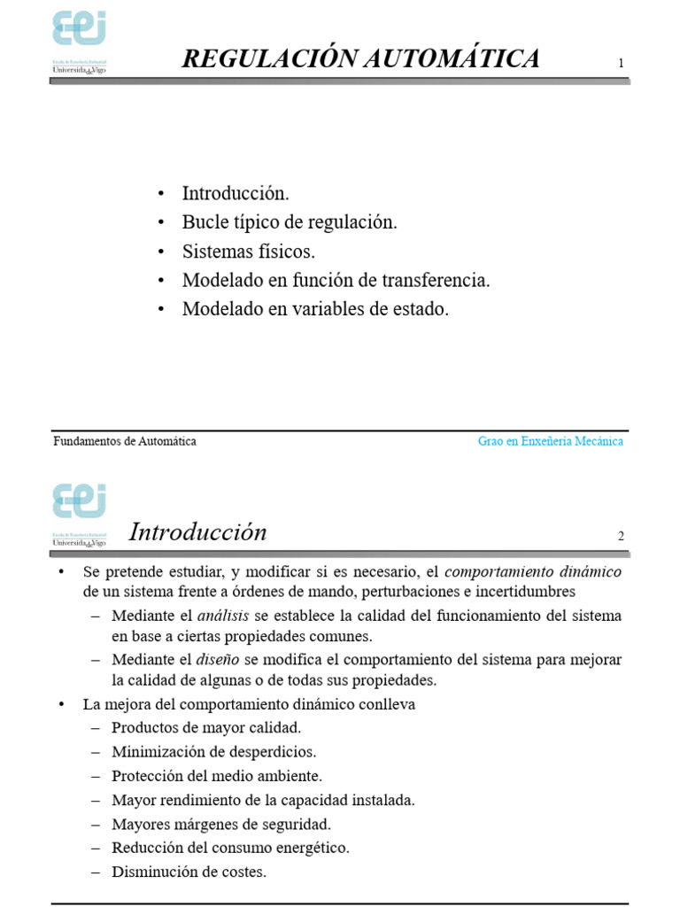 Fundamentos de Regulación Automática | PDF | Sistema