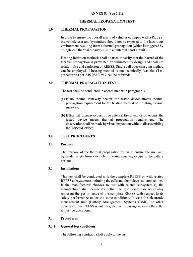 Thermal Propogation Test Procedure | PDF