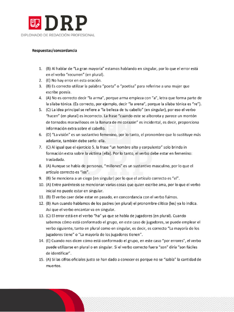 Resp Concordancia | PDF