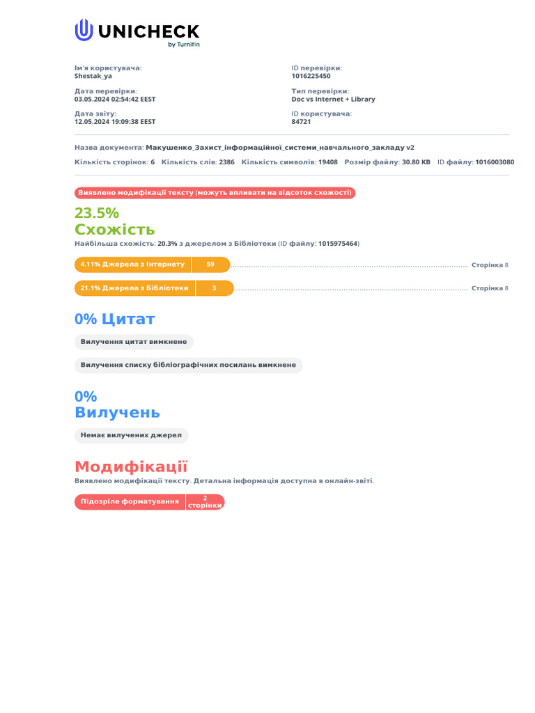 Unicheck Similarity Report 1016225450 | PDF