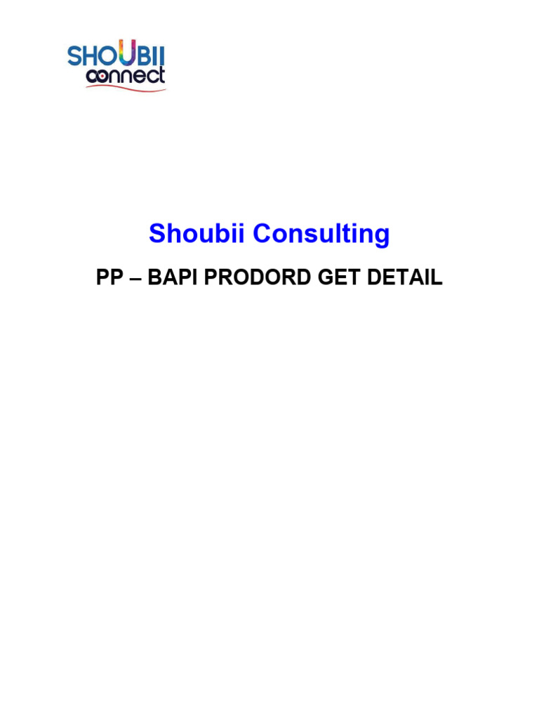 PP BAPI PRODORD GET DETAIL Rino | PDF