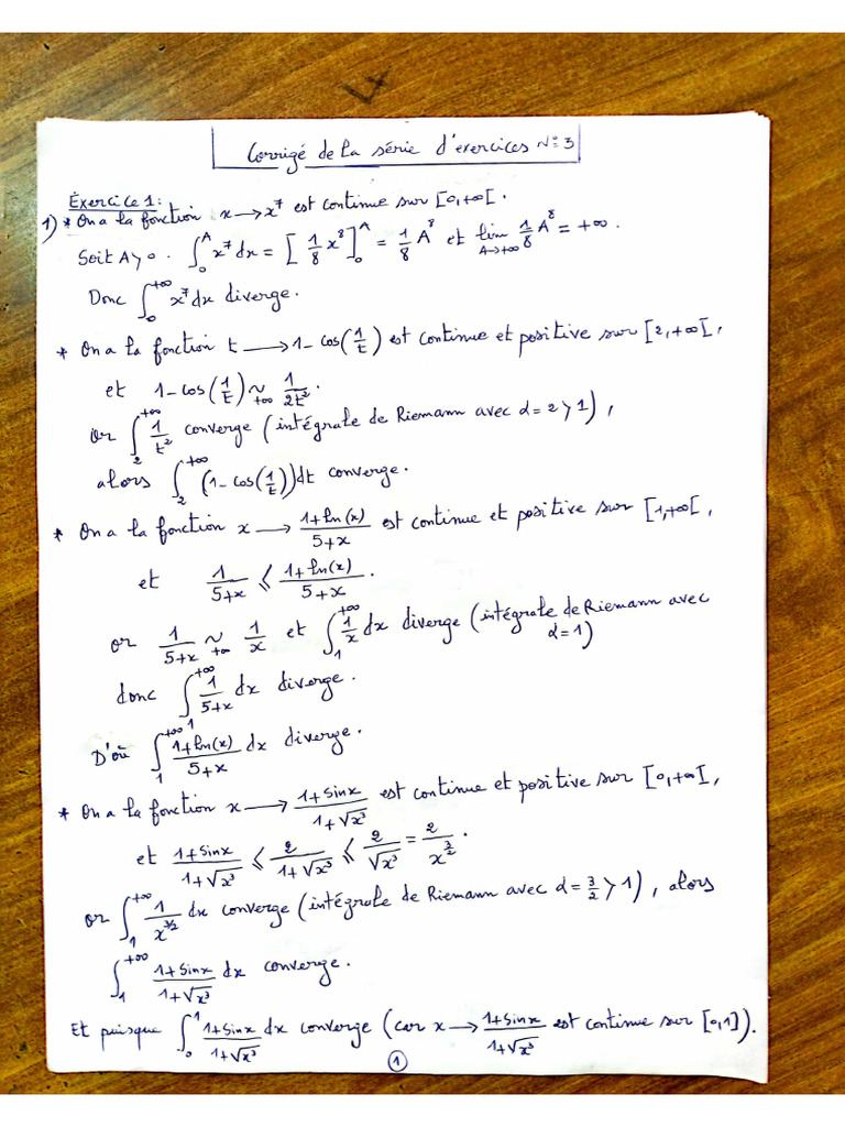 Correction Série 3, Analyse 2 | PDF