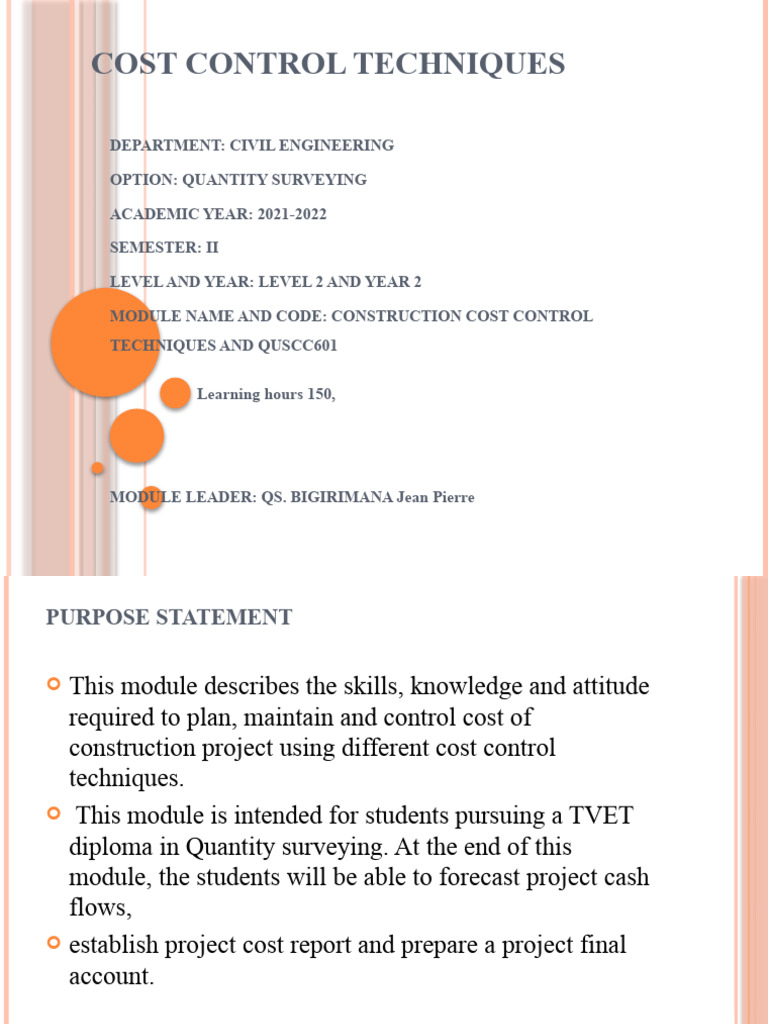 Cost Control Techniques | PDF | Cost Accounting | Cost