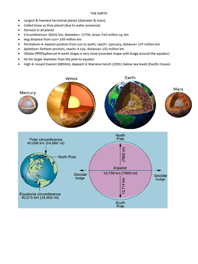 The Earth | PDF | Equator | Tide