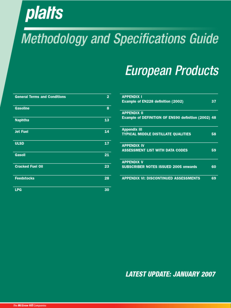 Platts European Oil Products Guide | PDF | Futures Contract | Fuel Oil