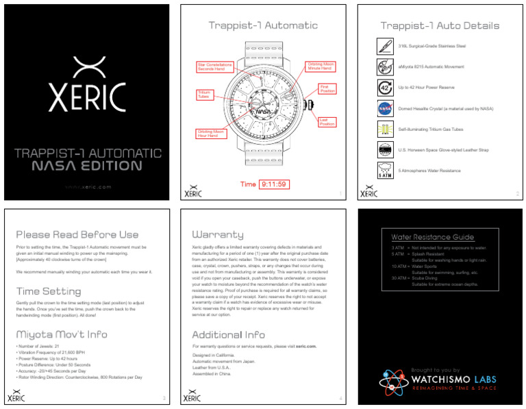 Trappist1-NASA-Automatic-Instructions | PDF | Watch | Underwater Diving