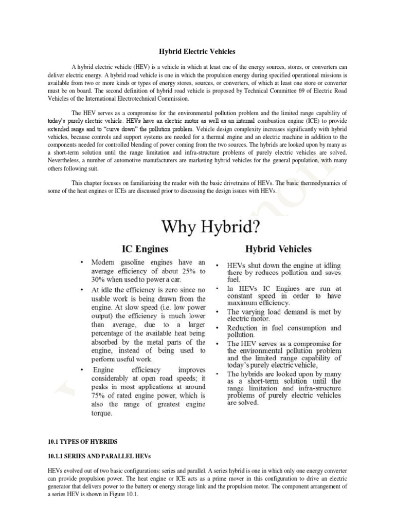 Hybrid Electric Vehicles Basics | PDF | Plug In Hybrid | Hybrid ...