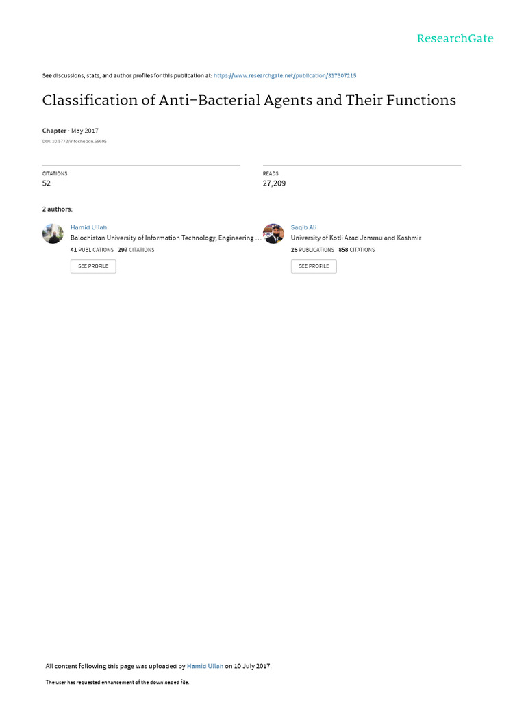 Classification of Anti-Bacterial Agents and Their | PDF | Ribosome ...